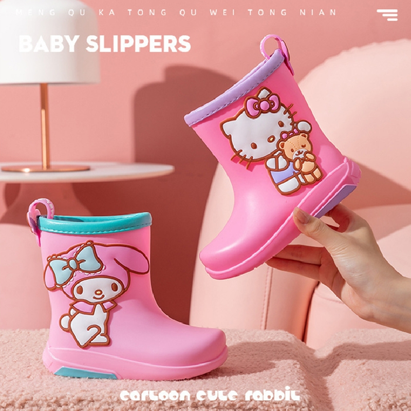 Rain Boots Sanrio Authorized Children Melody Kuromi kitty Big Ear Dog ...