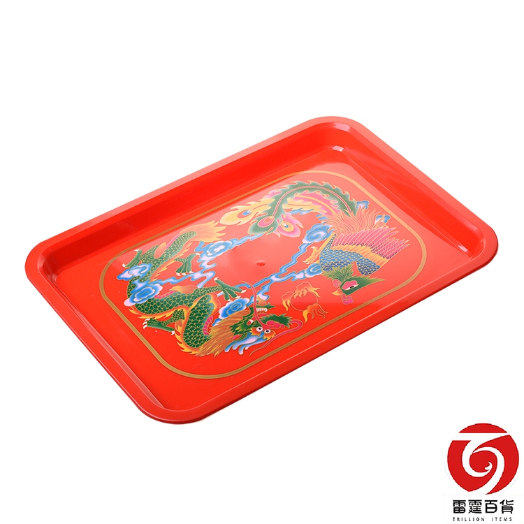 400 Type Dragon Phoenix Square Plate Made In Taiwan Worship Fruit ...