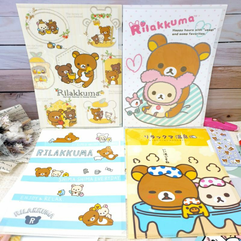 Rilakkuma L-Shaped Folder Milk Bear A4 Storage A4 Made In Taiwan ...
