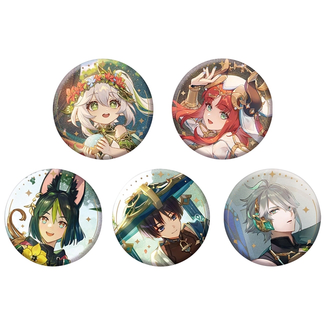 Yuanshen Yiwen Anecdote Series Glitter Metal Badge Round Pin Tinplate ...