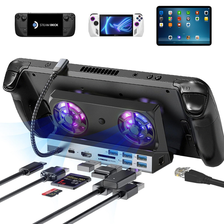 Handheld 10-In-1 Dedicated Base Steam Deck/SWITCH/Rog Ally/Tablet Host ...