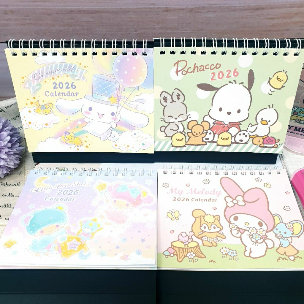 2026 Sanrio Small Triangle Desk Calendar Big Ear Dog Melody Pacha ...