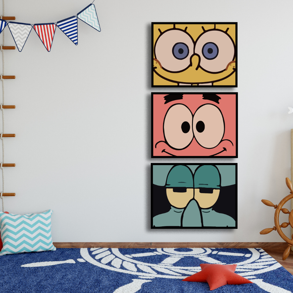 Spongebob Squarepants Decorative Stroke Paintings Cartoon Anime Bedroom ...