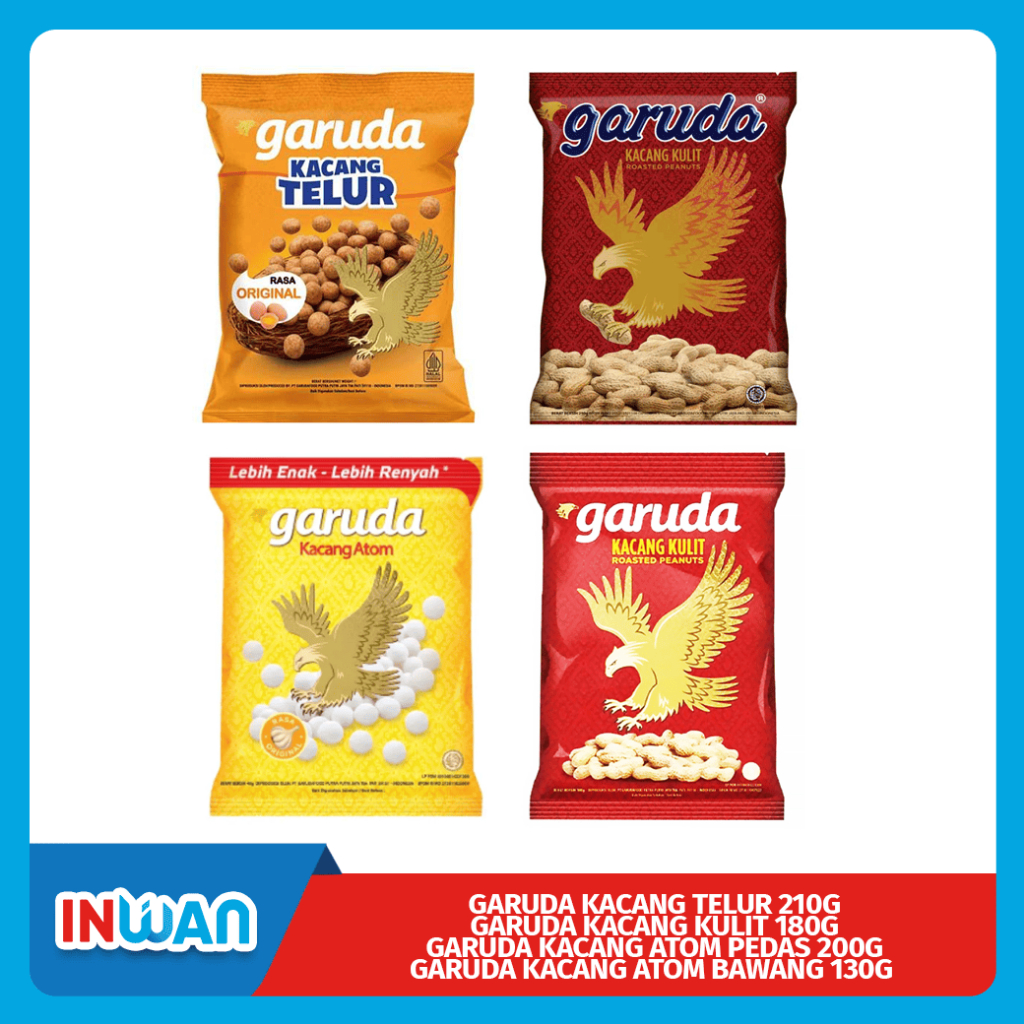 Indonesia KACANG GARUDA ATOM Peanut Shelled Red Garlic Flavor Spicy Egg ...