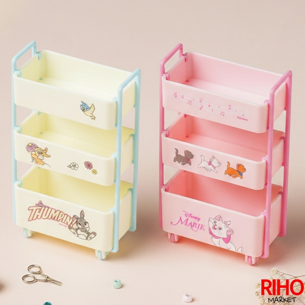 Korea Daiso Table Mini Three-Tier Trolley Storage Rack Cute Accessories ...