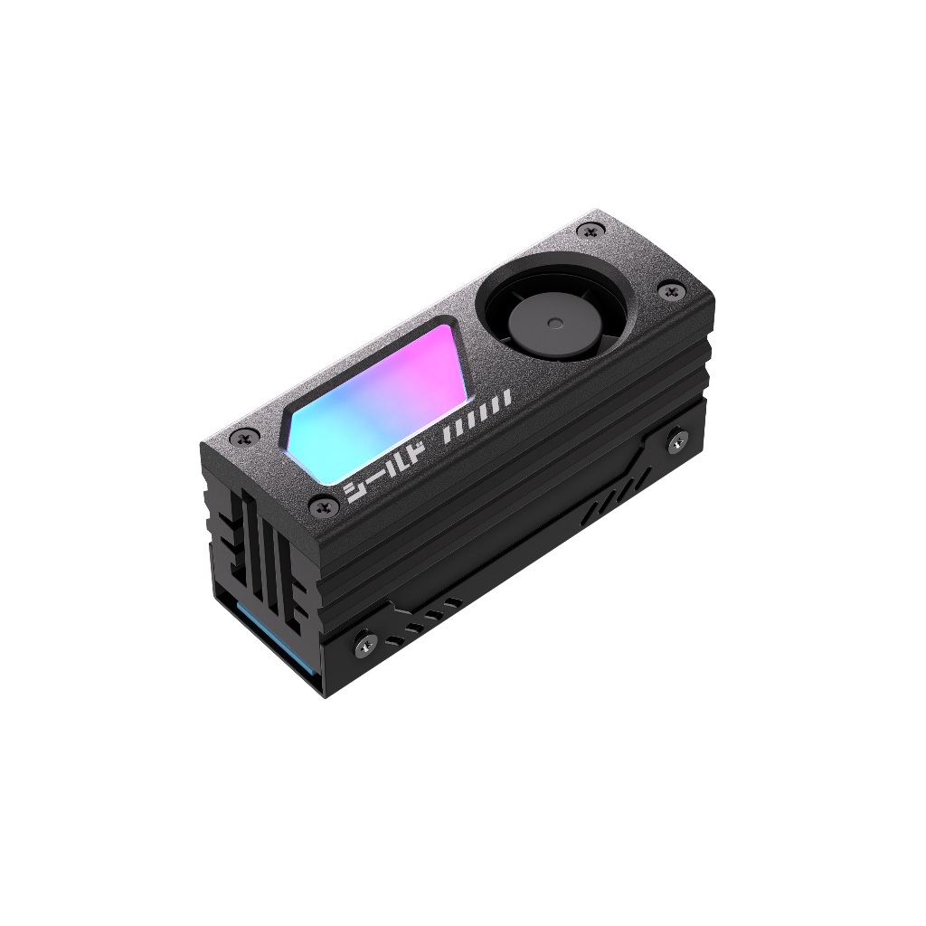 EZDIY-FAB Shield Series ARGB M.2 SSD Radiator Black/White Built-in Fan ...
