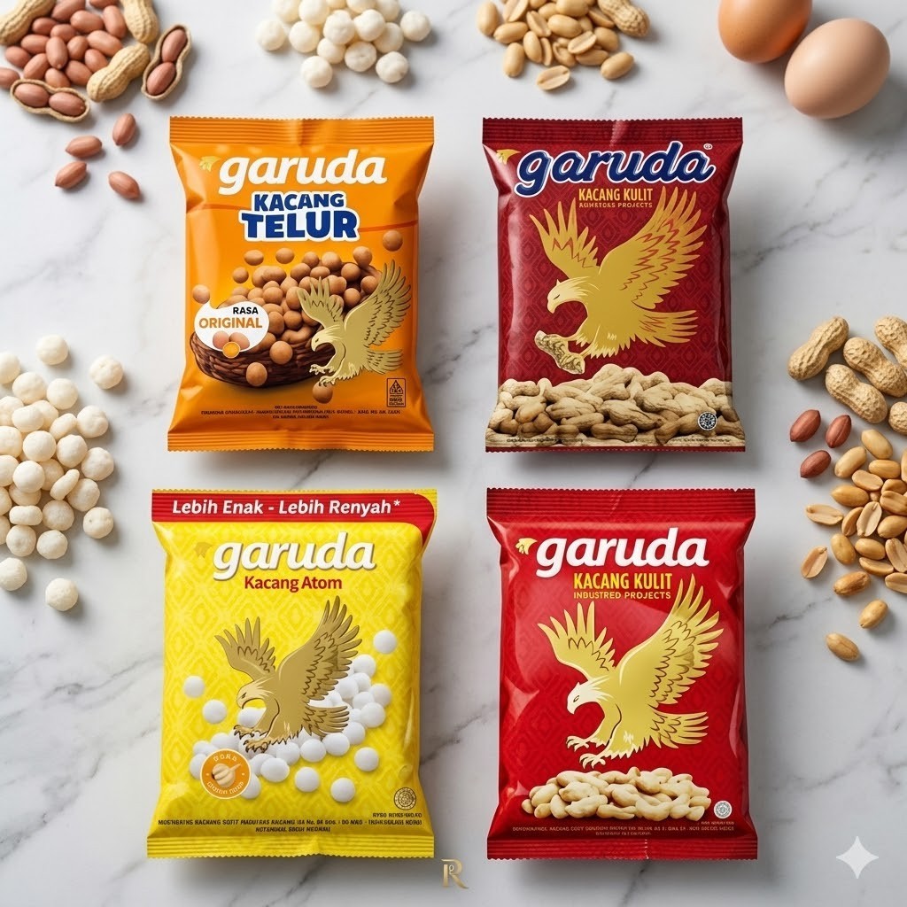 Indonesia KACANG GARUDA ATOM Peanut Shelled Red Garlic Flavor Spicy Egg ...