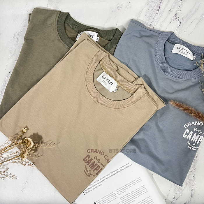 [BT3 Earth Color Series] Mid-Sleeve Short T Couple Wear Half-Sleeve T ...