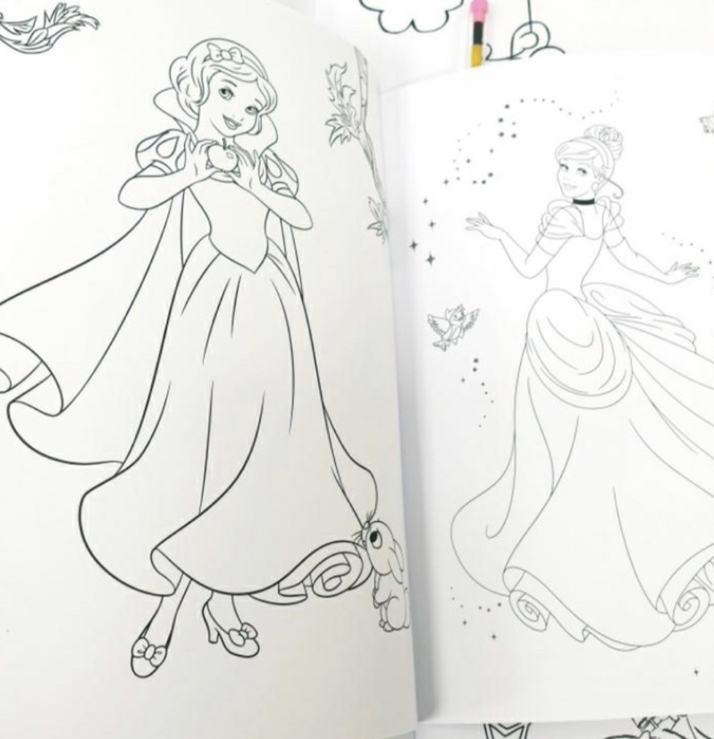 Disney Princess Drawing Book Pen The Little Mermaid Rapunzel Cinderella ...