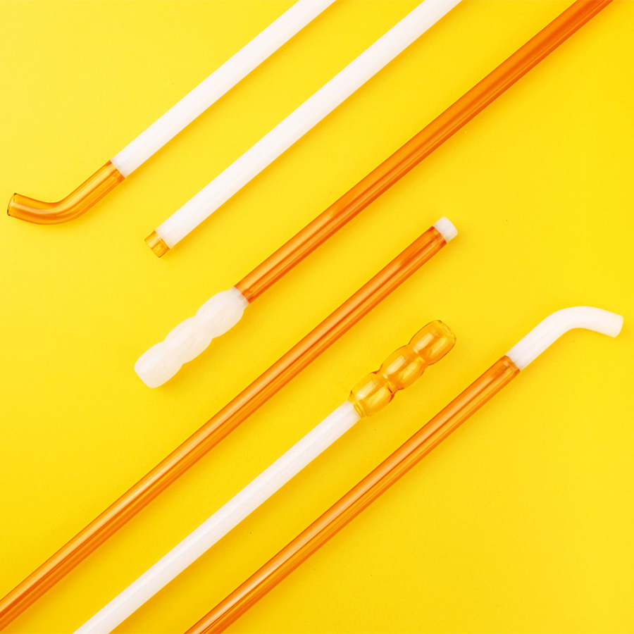 [Good Glass GOODGLAS] Two-Color Straw Three-Piece Set Environmentally Friendly Tableware ...