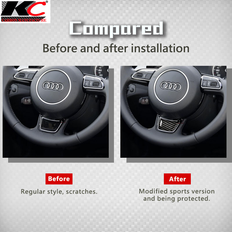 Real Carbon Fiber AUDI Steering Wheel Car Dream Logo A1A3A4A5A6A7 Q3 Q5 ...