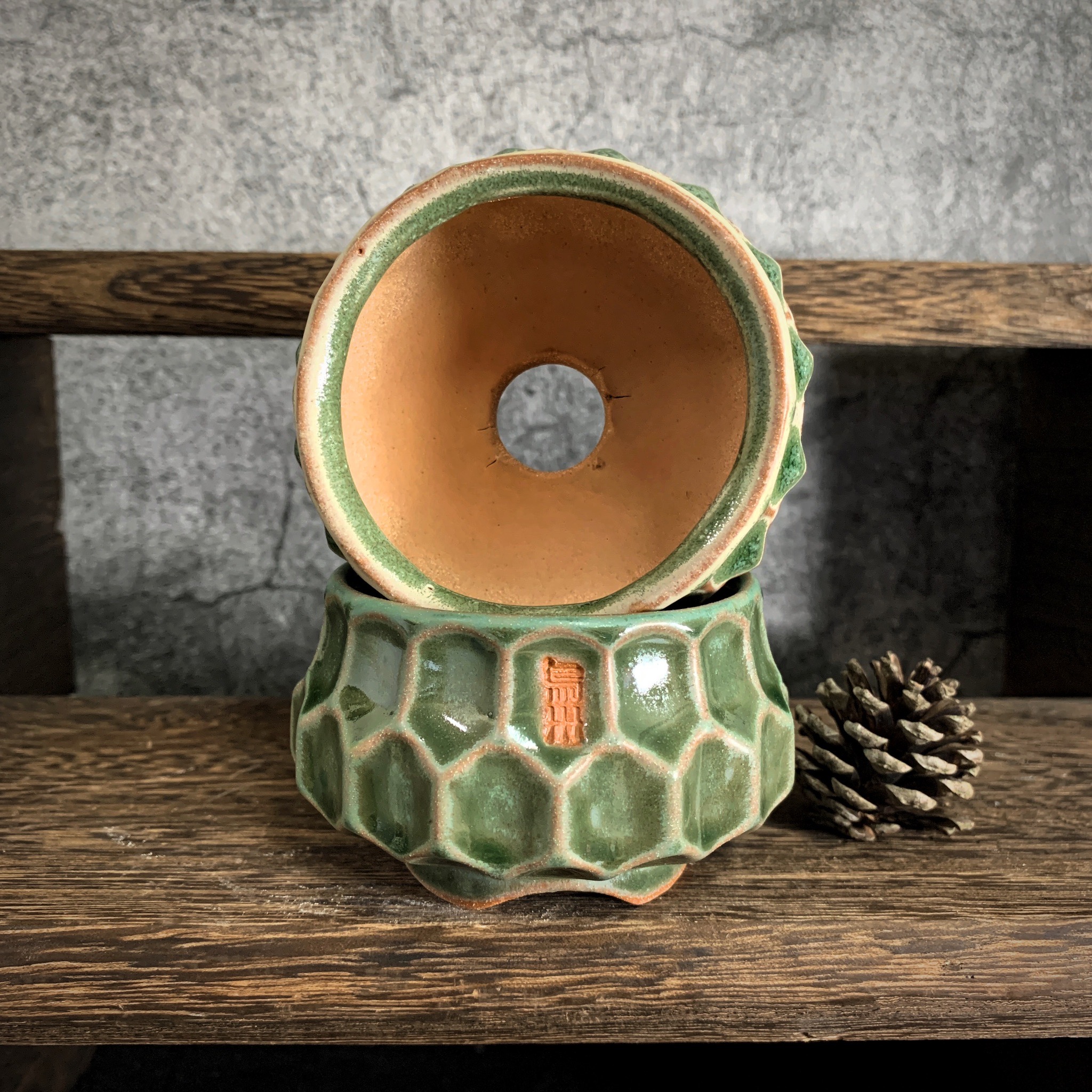 Handmade Wuzhou Pottery Pot Hand-Cut Hand-Carved Boutique Succulent ...