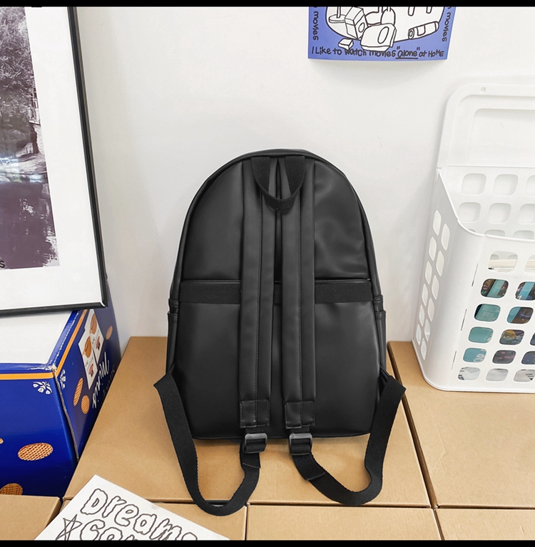 Simple Casual Leather Backpack/Plain Backpack/Luggage Trolley Fixed ...
