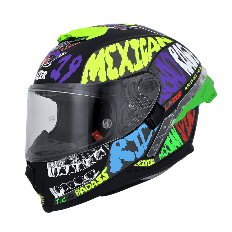 LAZER * Mr. Hat * Rafale SR MEXICANA Full Face Helmet Rear Wing Duck ...