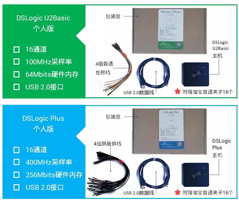 DSLogic Logic Analyzer (U2Pro16 Personal Version) 16 Channel USB2.0 Maximum 1G Sampling | Shopee ...