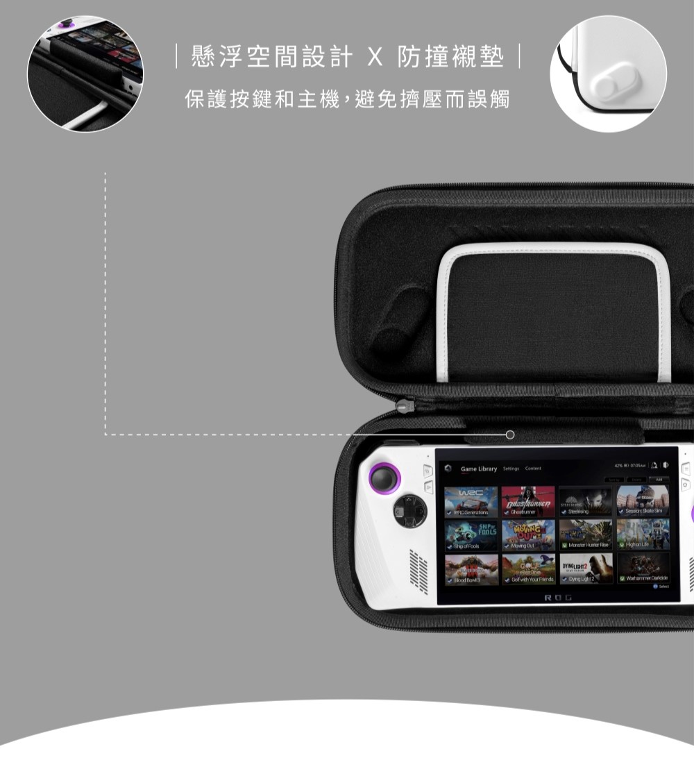 Tomtoc Players' First Choice ROG Ally Hard Shell Storage Bag White ...