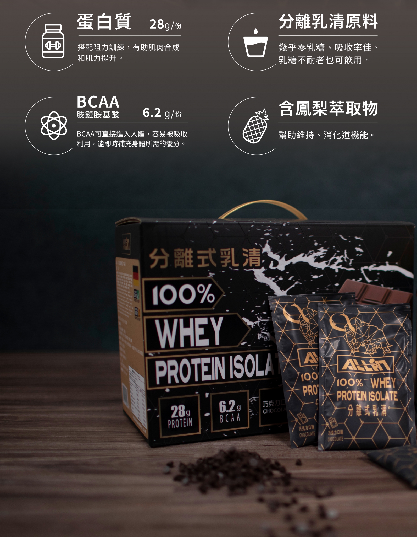 [Taiwan ALL IN] Fully Isolated Whey Protein Powder Chocolate Flavor ...