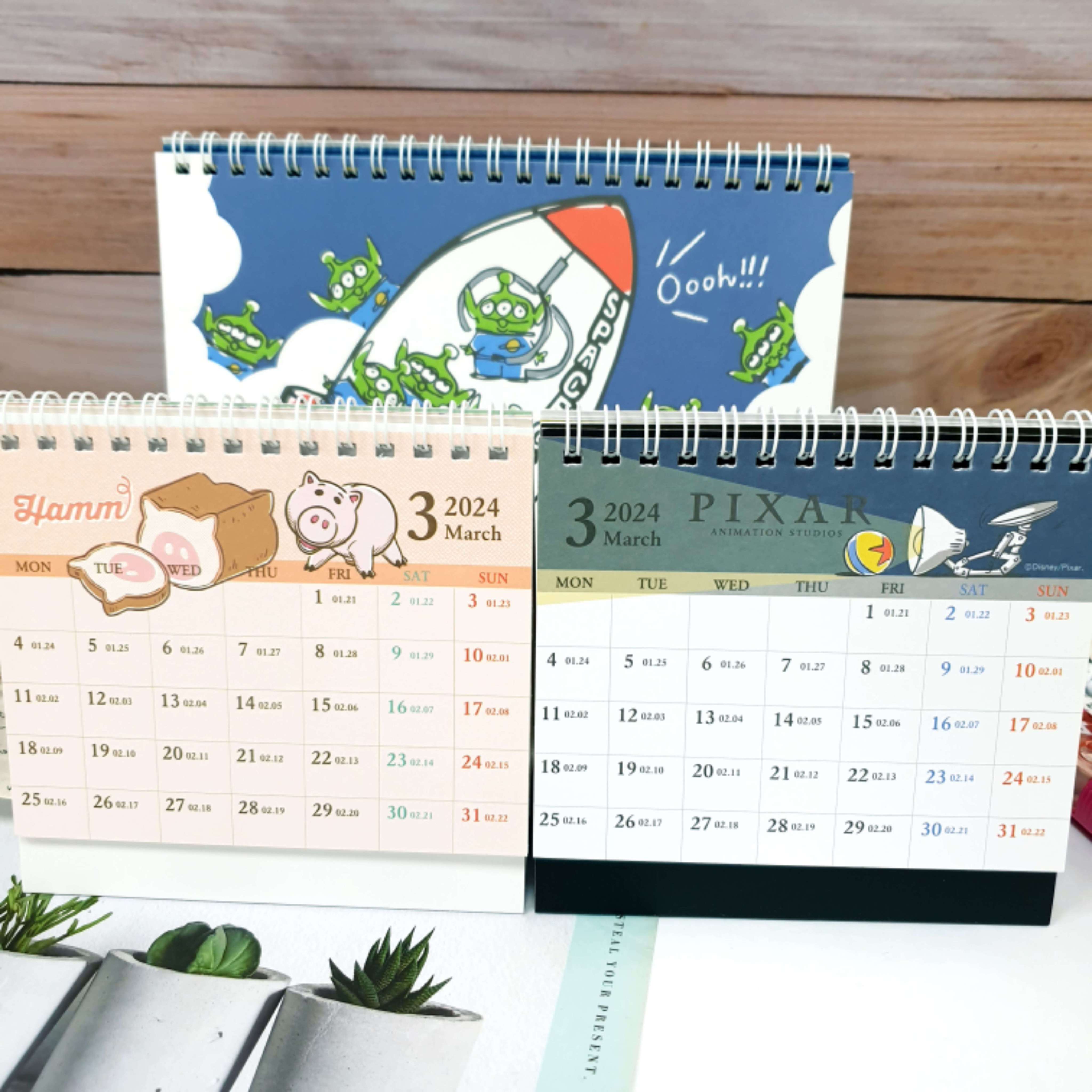 2024 Disney Small Triangle Desk Calendar 60k Toy Story Pixar Monthly ...