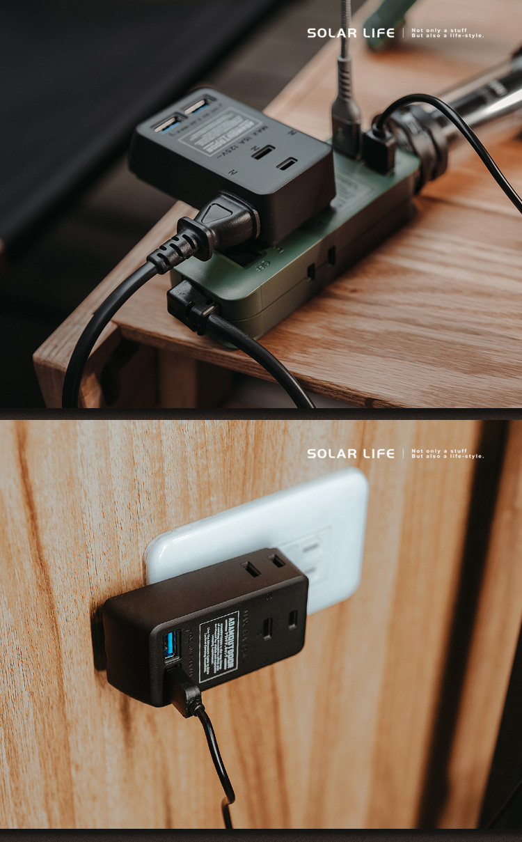 ADAMOUTDOOR 3-Socket Expansion QC/PD Wall Plug Split Socket usb Charger ...