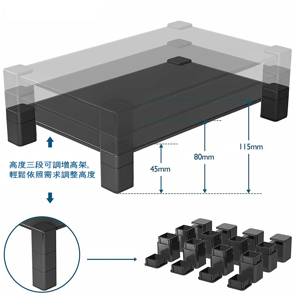 Ermutek Tempered Glass Version/Height Adjustable/Desktop Screen ...