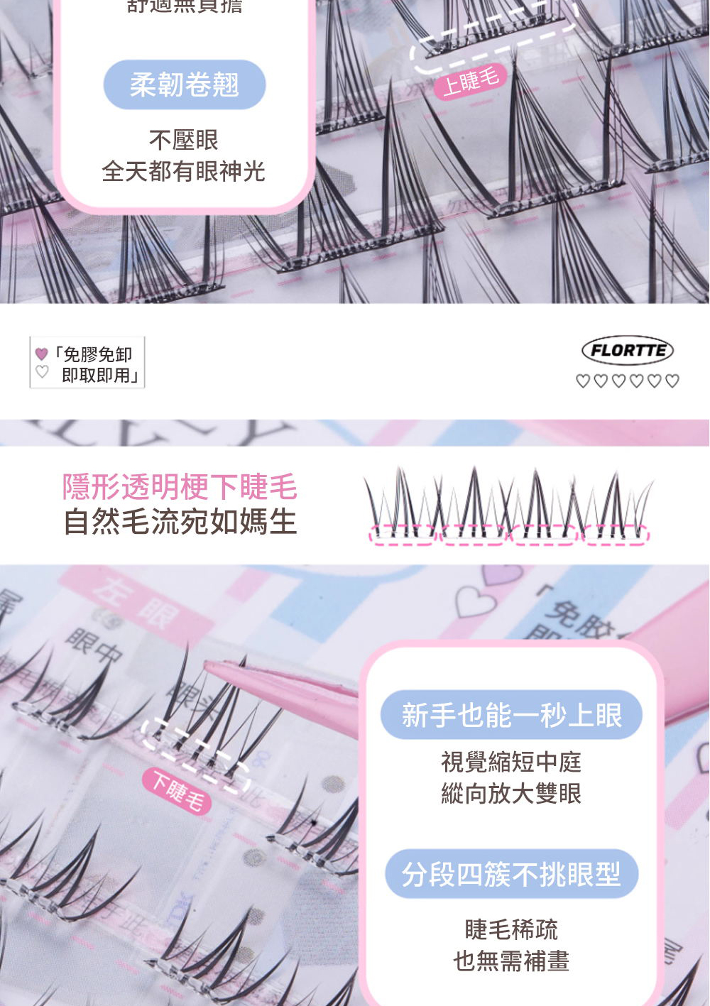 Up+Down Eyelashes One Plate FLORTTE Flower Lolia Daughter Diary Series ...