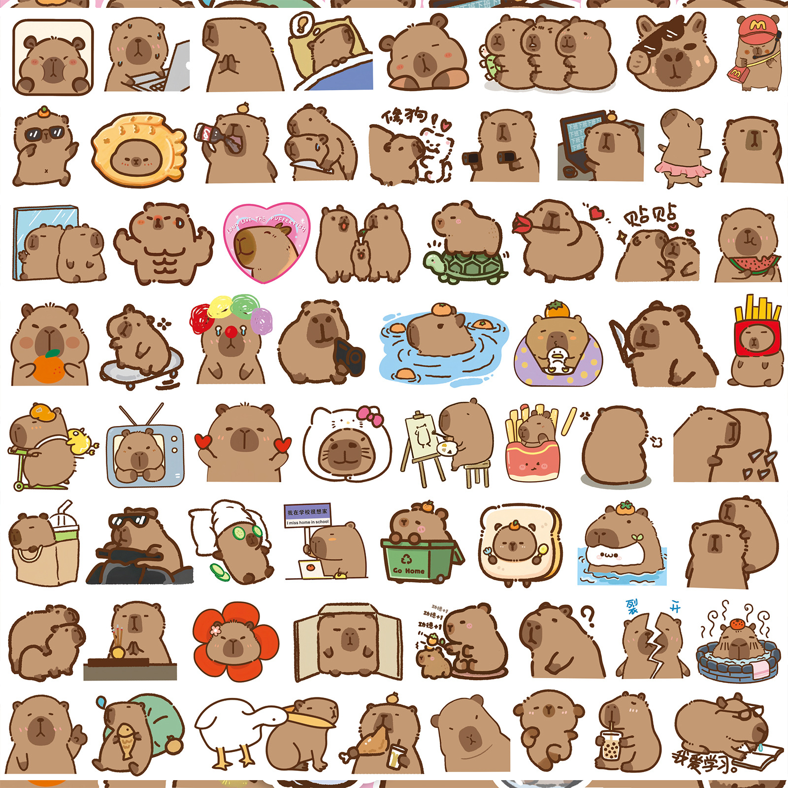 Stickers Capybara Handbook Goo Card Cultural Creative Animal Modeling ...