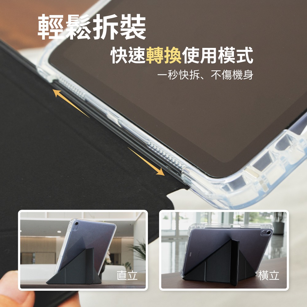 eiP|Crystal Transparent lite Detachable Protective Case iPad Pro M4 Air ...