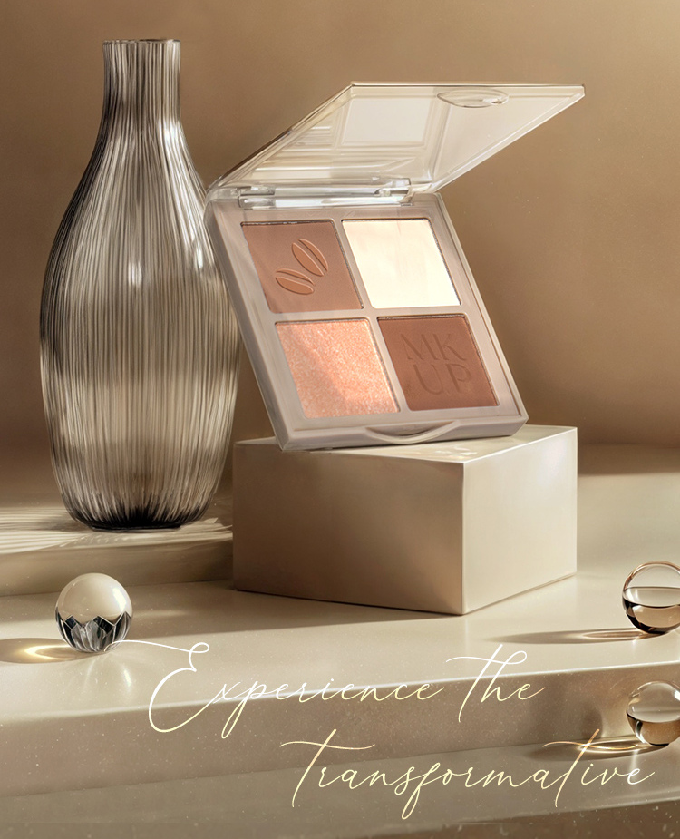 MKUP Natural Bone Feel Four-Color Contouring Palette+Under Cover Remove ...