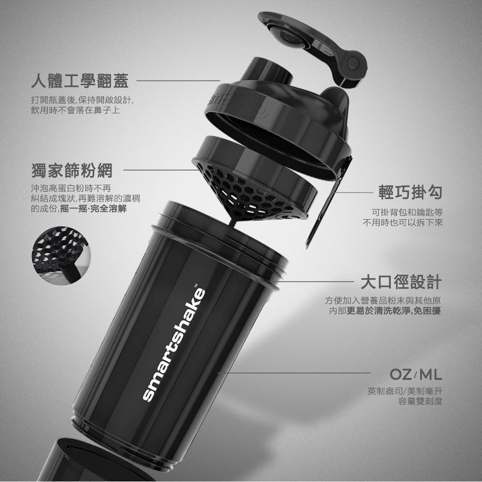 [Smartshake] Original2Go One Double Shaker Cup 800ml Fitness High Protein Whey | Shopee Malaysia