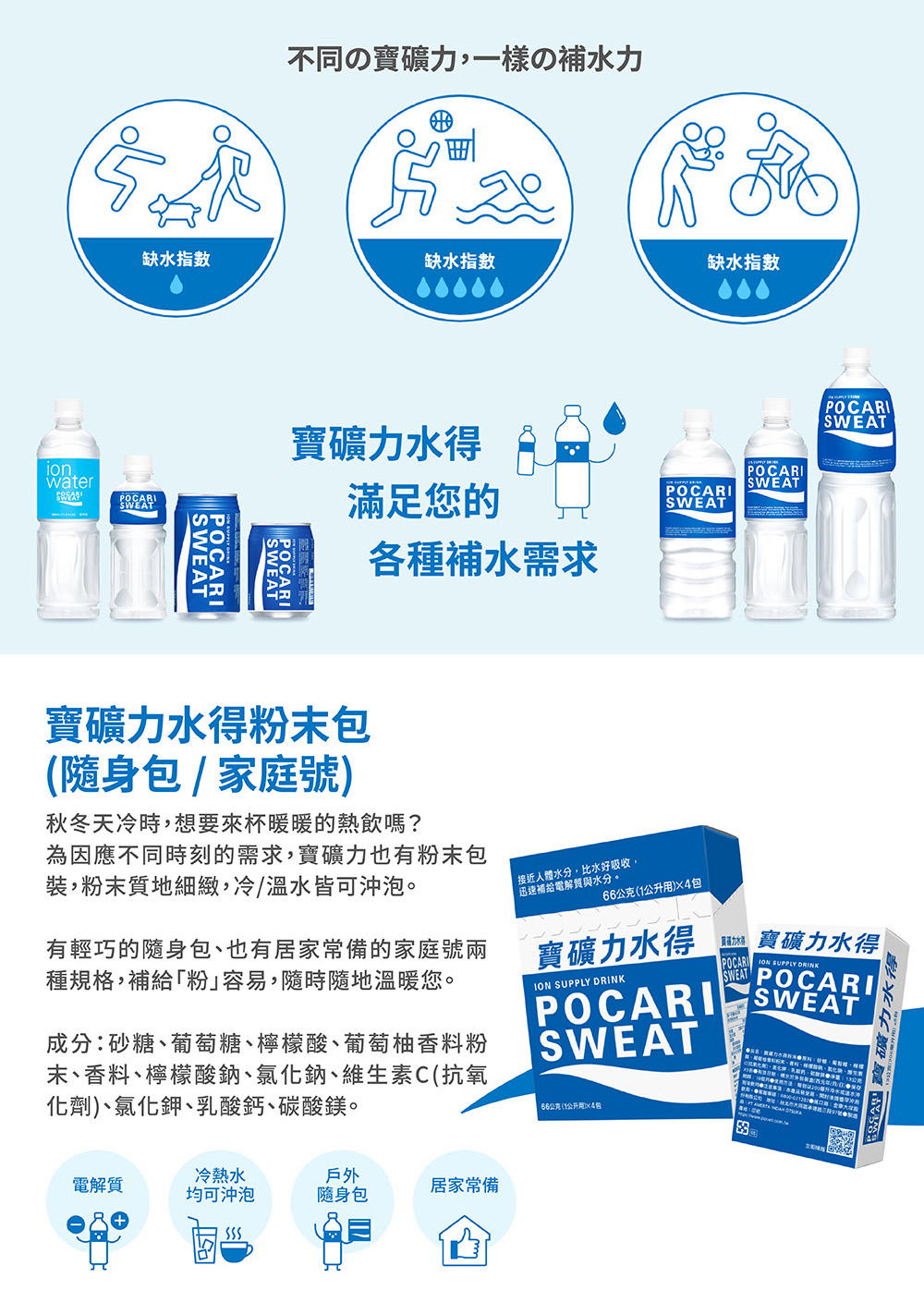 [Japan POCARI] POCARI Water Powder Sports Drink Electrolyte Brewing 13g ...