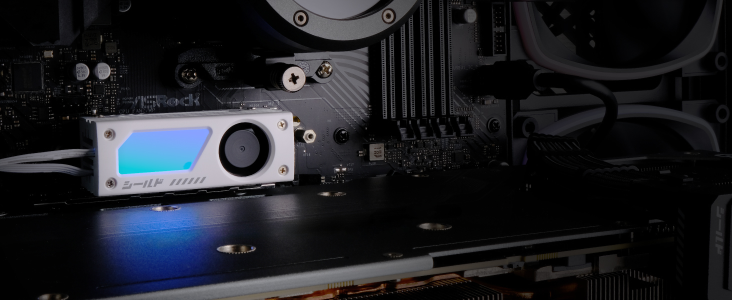EZDIY-FAB Shield Series ARGB M.2 SSD Radiator Black/White Built-in Fan ...
