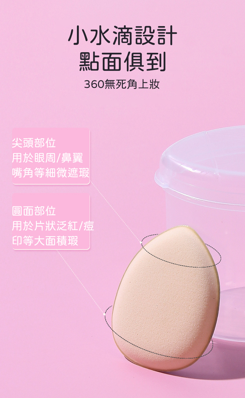 Taiwan Thumb Cushion Mini Puff Water Drop Wet Dry Dual-Use Small Finger ...