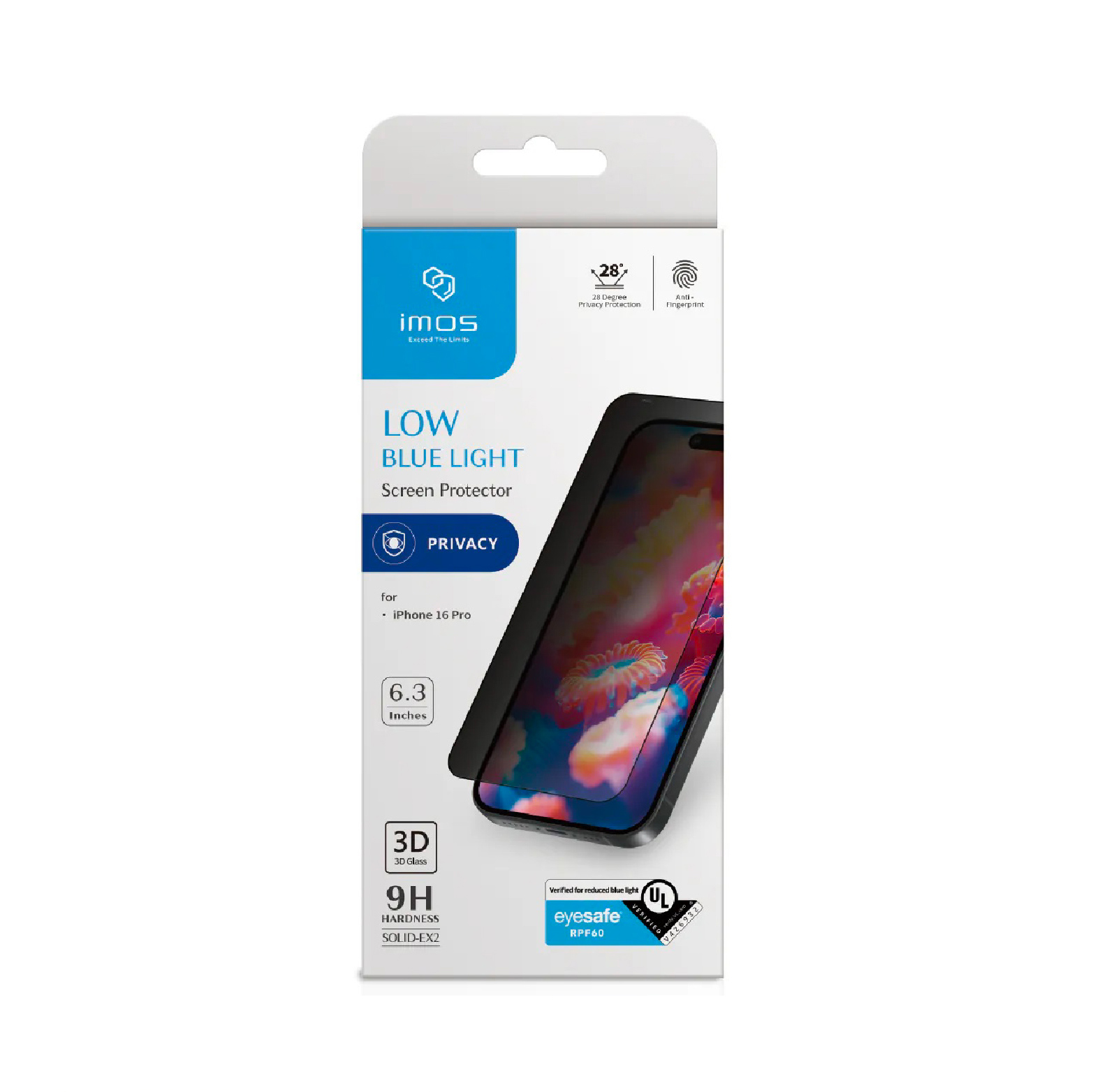iMos Low Blue-Ray 3D 9H Privacy-Proof Black Edge Protection Sticker ...