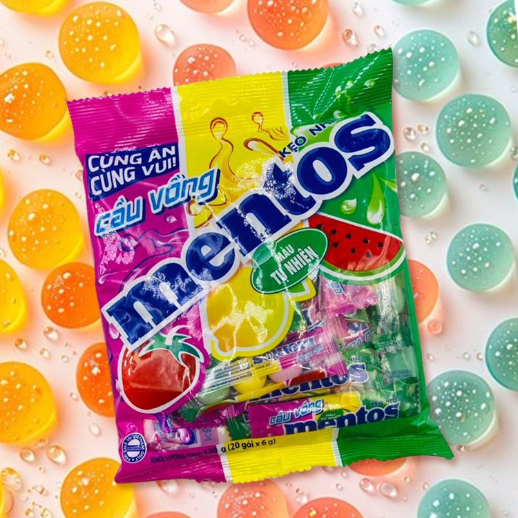 mentos Comprehensive Fruit Flavor Gummy (120g) Mandolin Sweets Candy ...