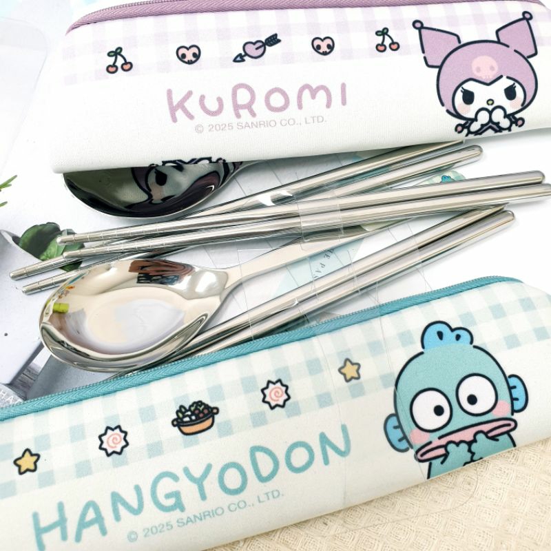 Sanrio Diving Cloth Cutlery Set 304 Stainless Steel Kuromi Big-Eared ...