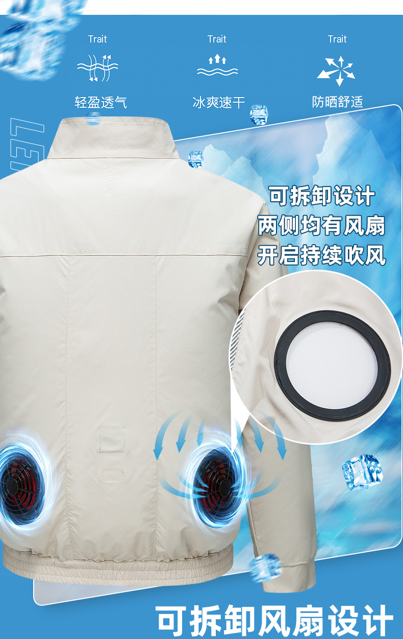 Outdoor Work Clothes Fan Air Conditioning With 4 Fans Charging ...