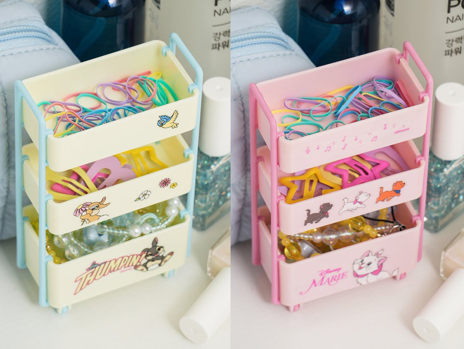 Korea Daiso Table Mini Three-Tier Trolley Storage Rack Cute Accessories ...
