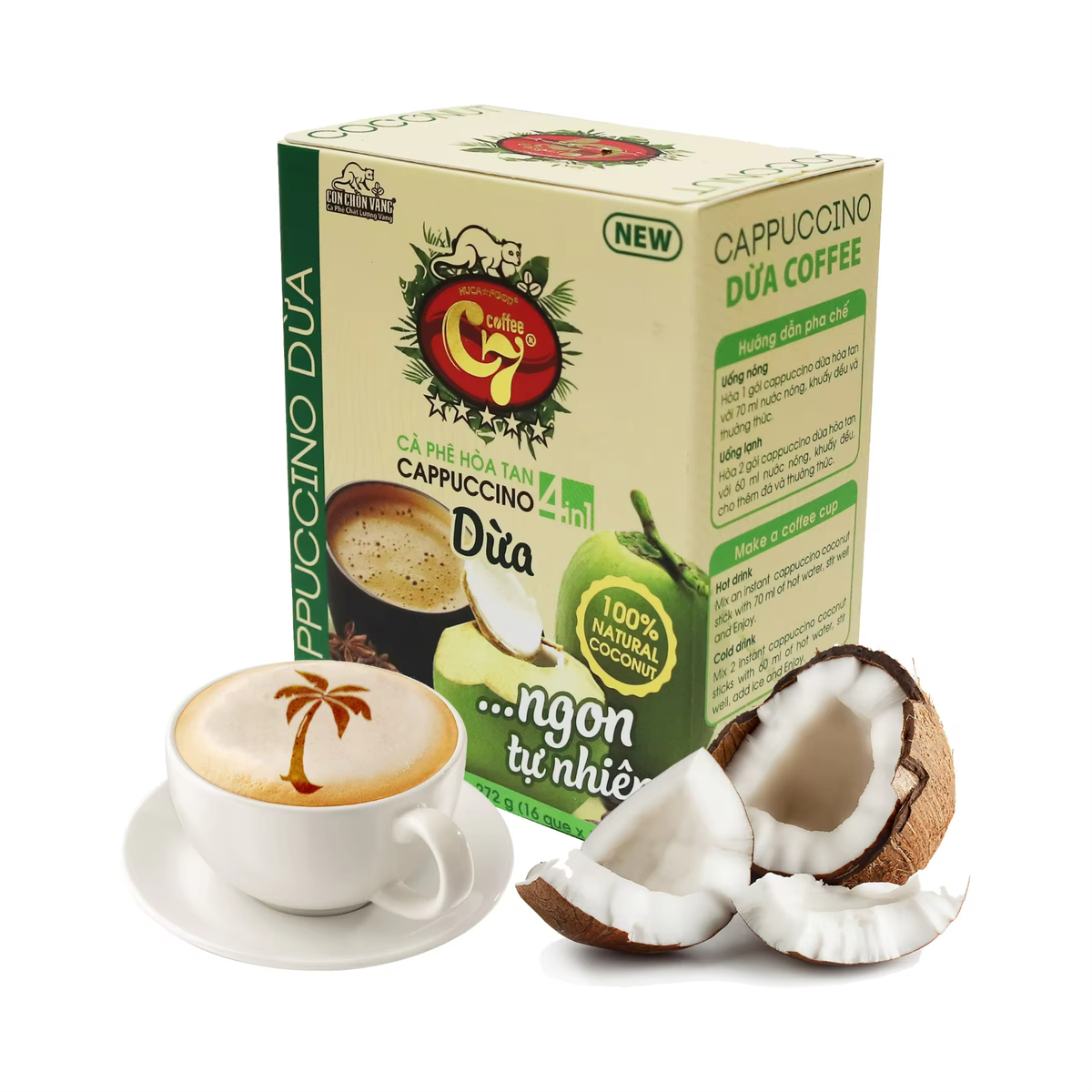 C7 COFFEE Vietnam 3 In 1 Instant Powder 3 In 1 Musk Cat Coconut ...
