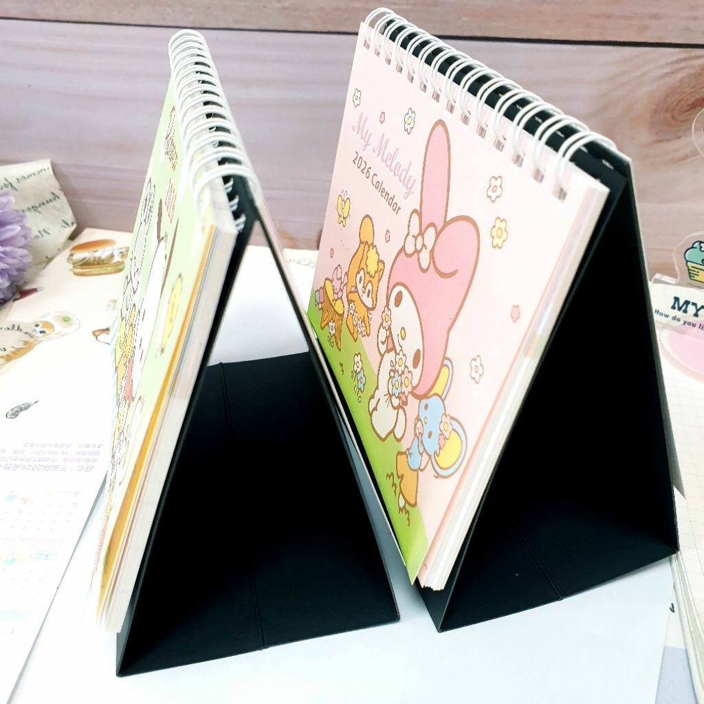 2026 Sanrio Small Triangle Desk Calendar 60k Big Ear Dog Melody Pacha ...