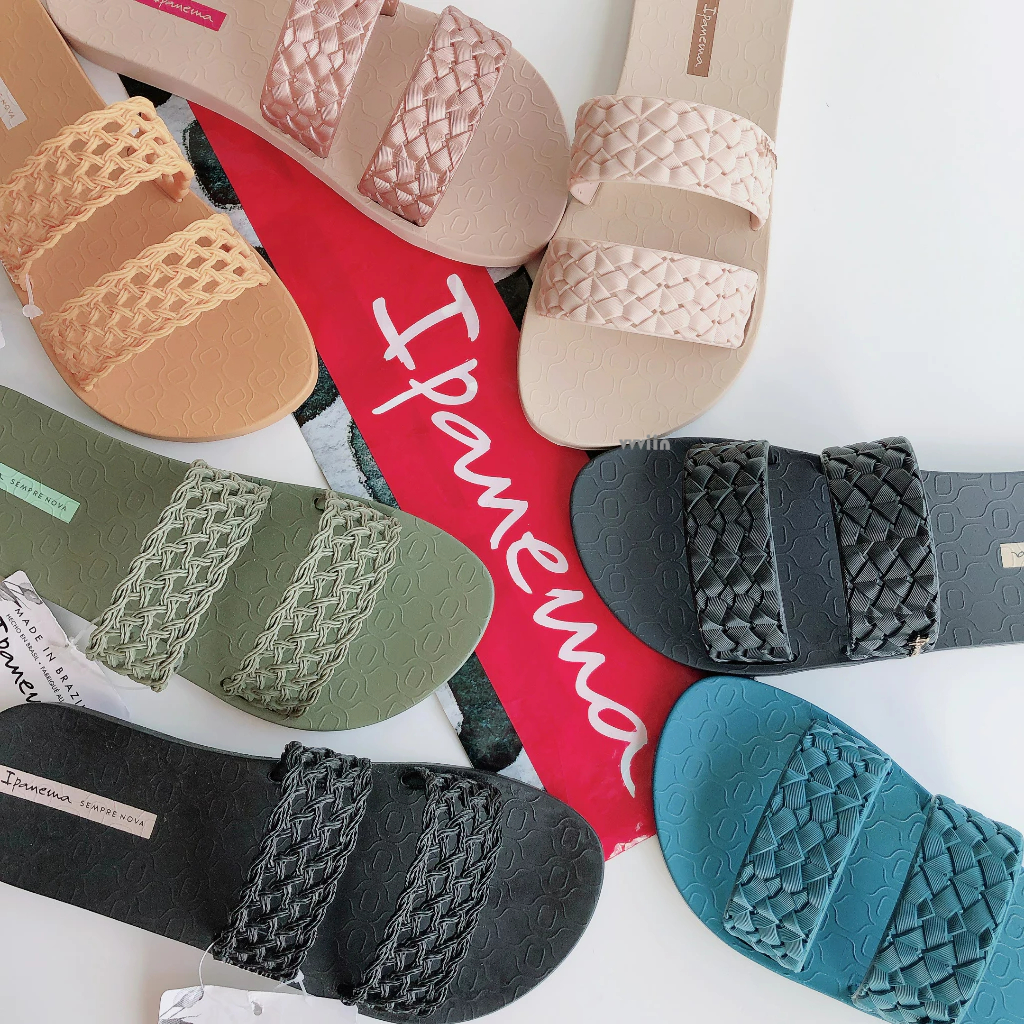** Ipanema * Girls Brazilian Slippers (Rattan Style Woven Feel Double ...