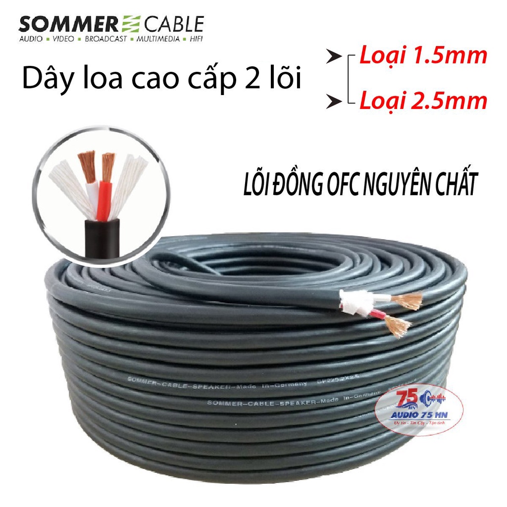 50m Sommer SP 225 Germany speaker cable 2 cores*1.5mm pure copper, high ...