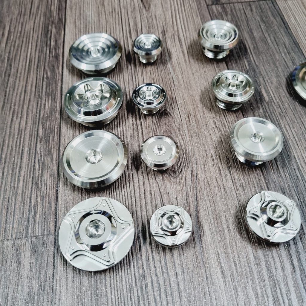Combo Of 3 Flame Wheel Screws, FULL Stainless Steel Oil Caps For HONDA ...
