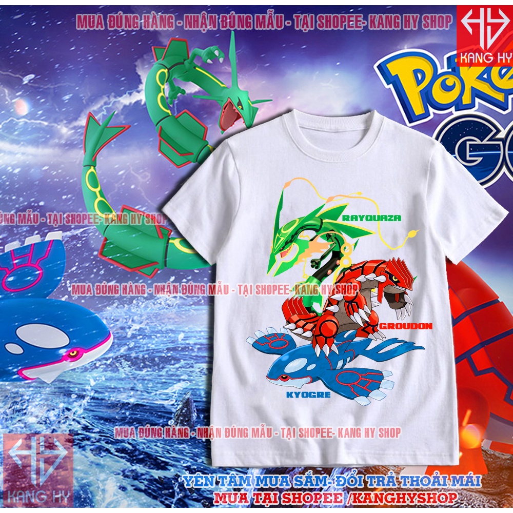 Pixelmon kyogre groudon rayquaza Legendary boy t-shirt F417 | Shopee ...