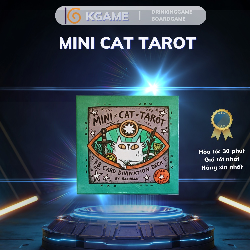 Mini Cat Tarot by Rachillu Deck, 78 Beautiful Border-Plated Square ...