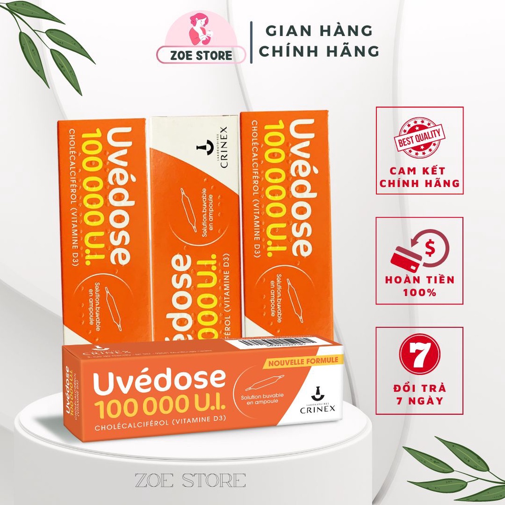 (Date 2027) French high dose Vitamin D3 Uvedose 100000 Ui (2ml tube ...