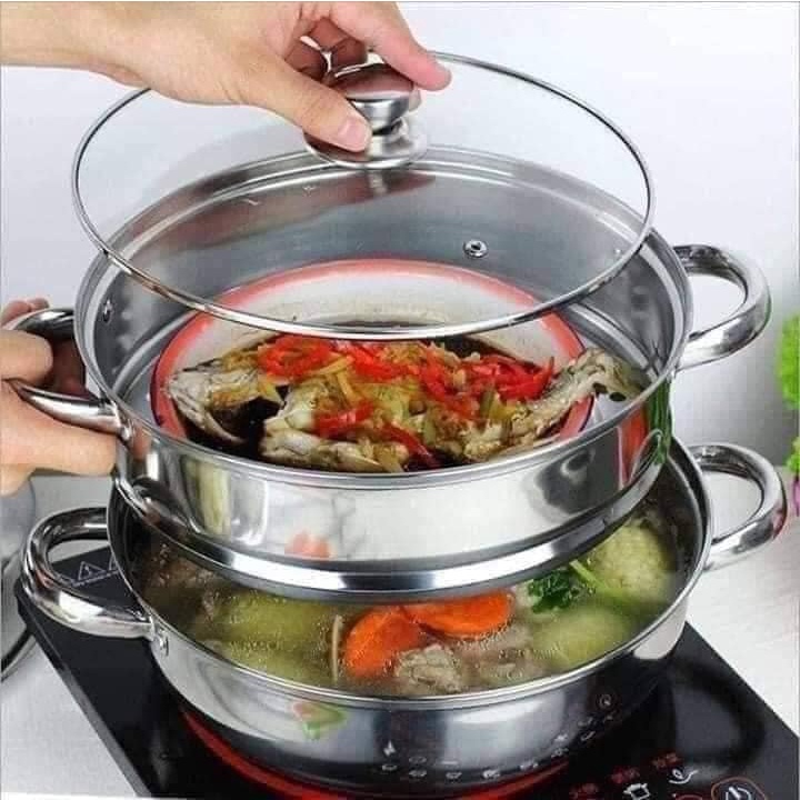 304 Stainless Steel 2-layer Steamer - Multi-function Steamer Can Steam ...
