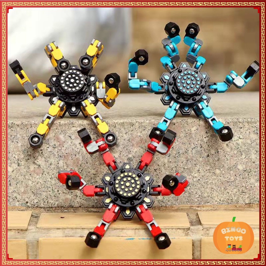 6-legged spider entertainment transforming robot spinner toy, stress ...