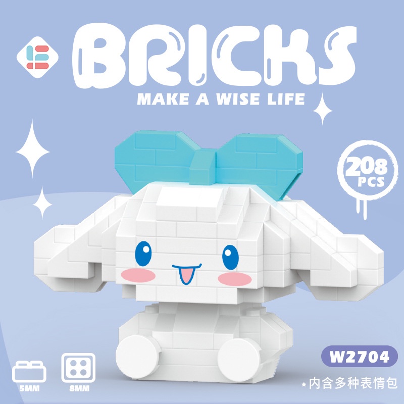 Sanrio Building Block Mini Cartoon Block Education DIY Mini Model ...
