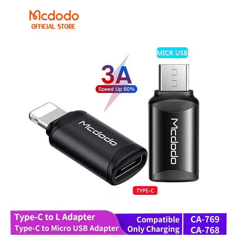 Mcdodo OTG Type C To L Converter 3A Fast Charger Type C To Micro USB ...