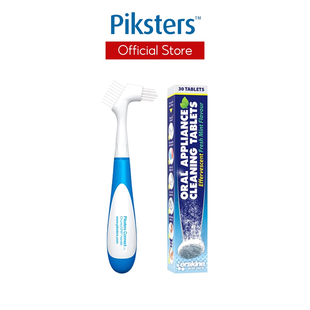Piksters brush specifically for cleaning orthodontic troughs, dentures ...